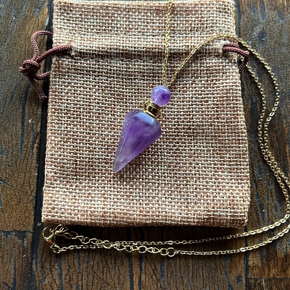 Hand Crafted | Jewelry | Amethyst Pendulum Bottle Amethyst Perfume ...